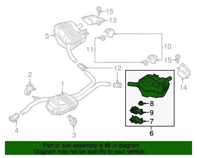 4G0-253-609-CJ - Rear Muffler 2016-2018 Audi | Audi OEM Parts