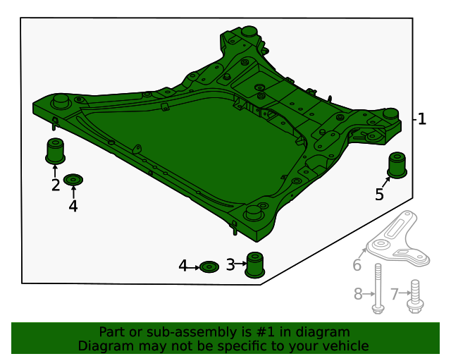 62405-R5000 - Engine Cradle 2021-2023 Kia Sorento | Kia.Parts Store