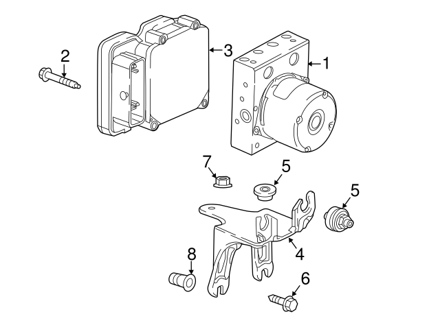 Electronic Brake Control Module with Brake Pressure Modulator 84652164 ...