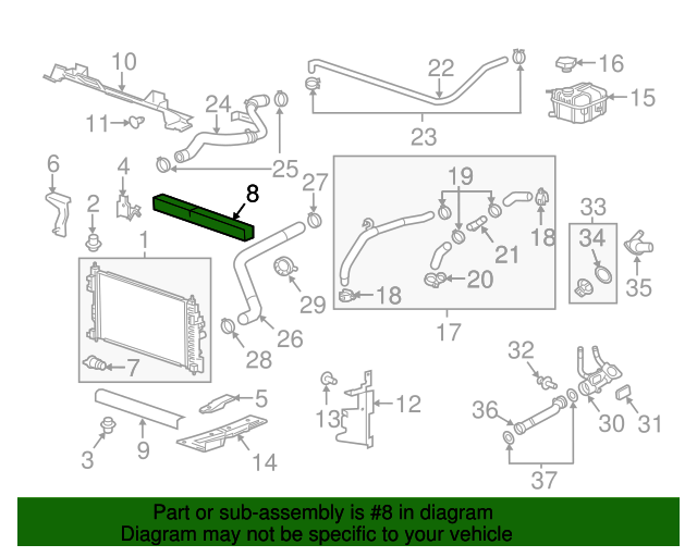 22828262 GM Upper Radiator Seal | GM Parts Store