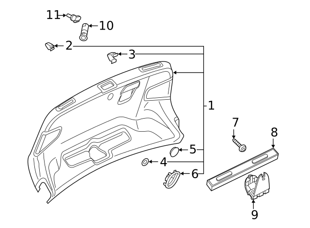 8W7-867-975-B-CA9 - Trunk Lid Trim 2018-2023 Audi | Audi OEM Parts