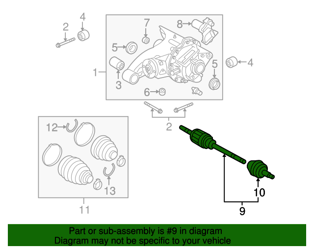 Genuine Cv Axle Assembly for 2010-2016 Land Rover | Land Rover Part ...