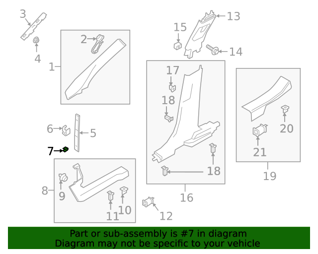 2015-2025 Ford Upper Center Pillar Trim Lower Clip W710338-S439 | OEM ...
