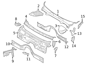 51-71-7-435-322 - Cowl cover panel, Part 3 2019-2024 BMW ...