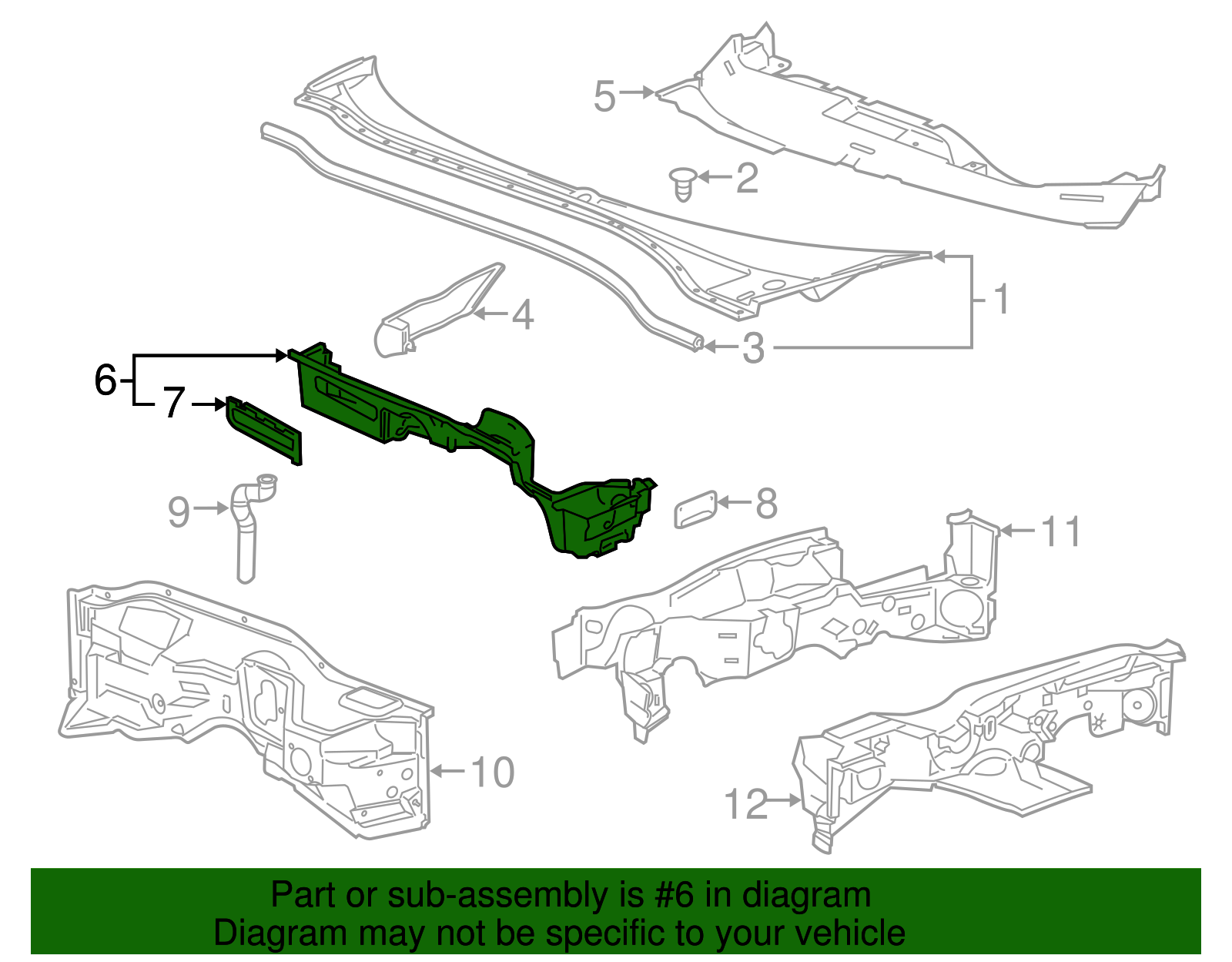 2015-2018 Chevrolet Corvette Cowl Plenum Panel 23142230 | Partners Chevy