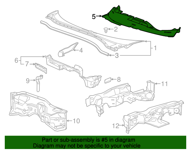 2014-2019 Chevrolet Corvette Plenum Upper Panel 84086743 ...
