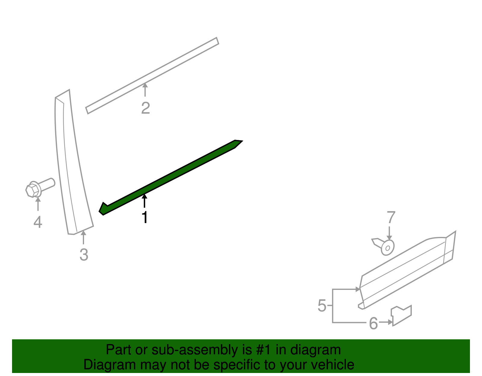 2009-2017 Volkswagen Belt Weather-Strip 5N0-839-476-D-3Q7 | OEM VW ...