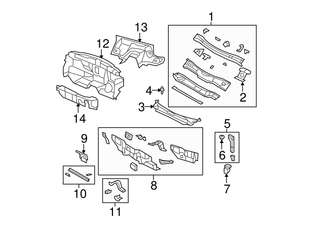 2007-2014 Mopar Cowl Panel 5076102AO | TascaParts.com