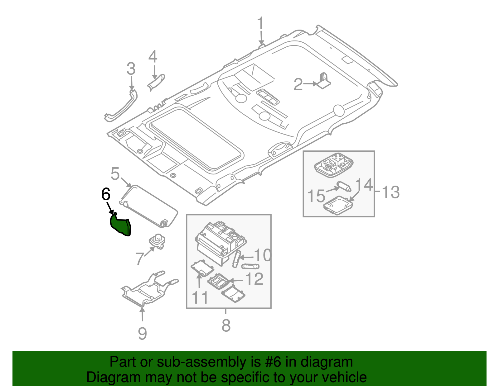 2005-2012 Nissan Sun-Visor Cover 96420-EA002 | Melloy Nissan Parts