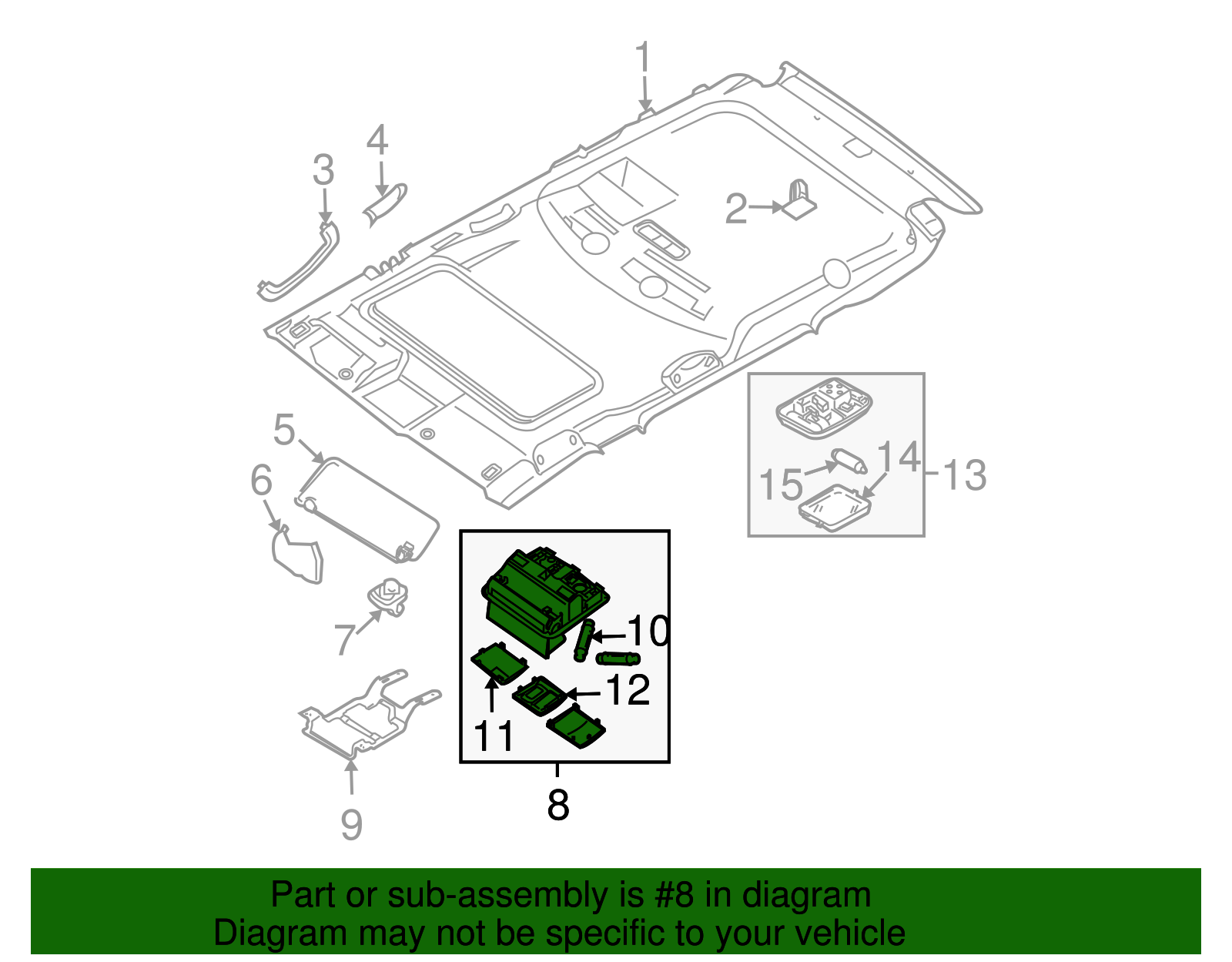26430-ZL80C - Map Lamp Assembly 2010-2013 Nissan | Nissan Parts ...