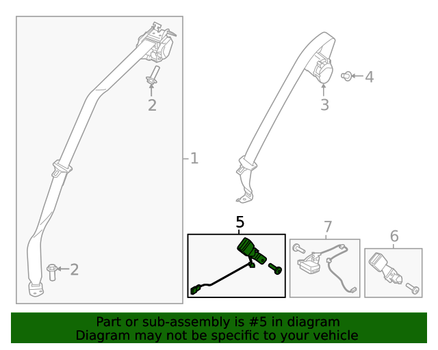 LJ6Z-7860044-AA - Seat Belt Receptacle 2020-2023 Ford Escape | Ford ...