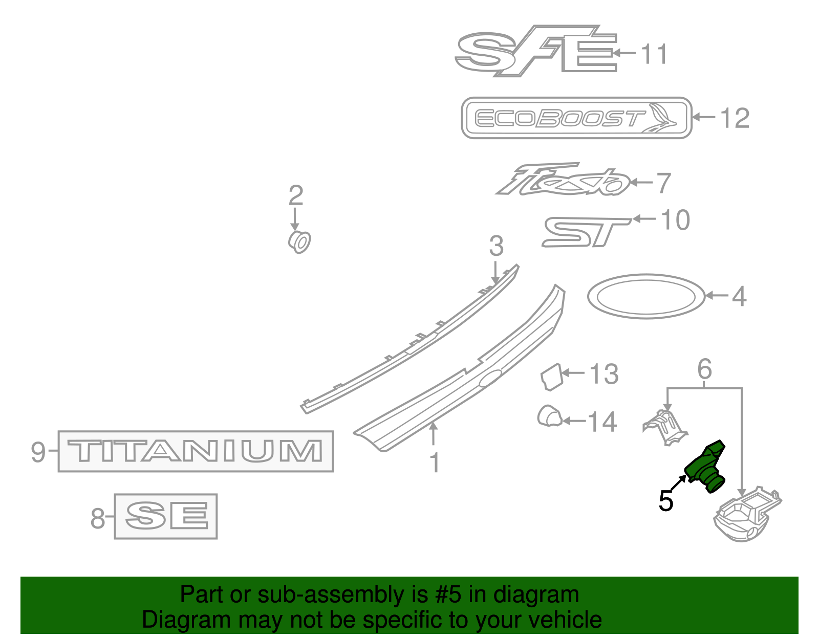 OEM Ford Rear Camera For 2018-2019 Ford Fiesta - Part No. D2BZ-19G490-E ...