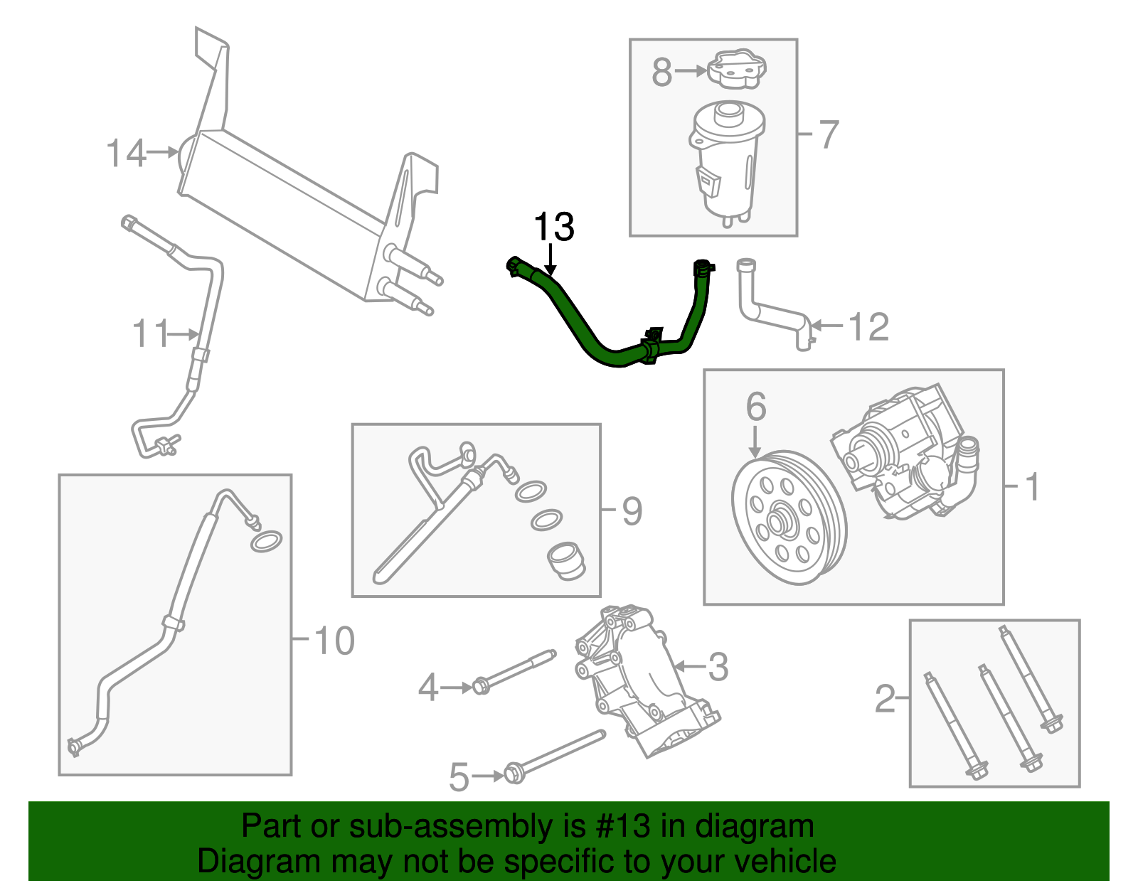 2011-2016 Ford Motorcraft™ Power Steering Return Hose PSH-308 ...