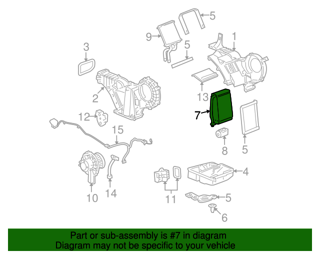 2007-2014 GM Auxiliary Air Conditioning Evaporator Core 15225889 GM ...