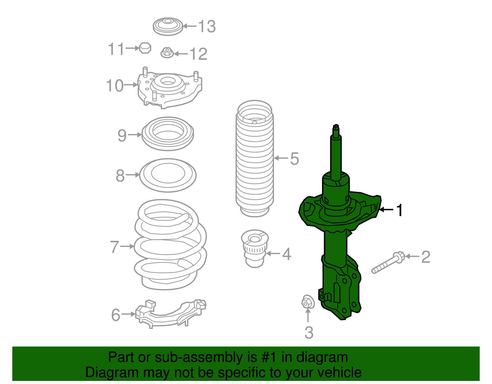 Hyundai - 54651-G3NA0 - Suspension Strut - 2018-2019 Hyundai Elantra GT ...
