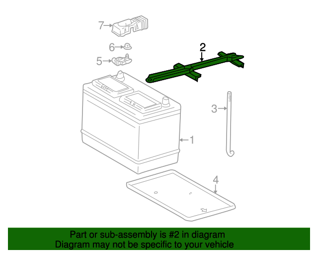 74404-0C020 - Battery Hold Down Frame 2001-2007 Toyota ...