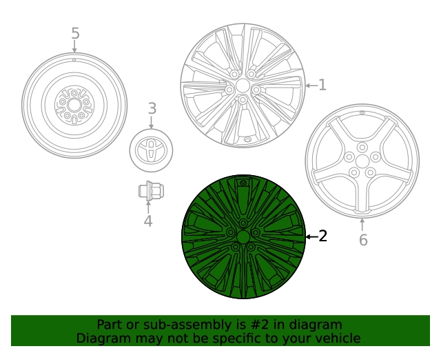 2021-2024 Toyota Venza Wheel Disc Chrome P 4261A-48290 | Toyota Parts ...