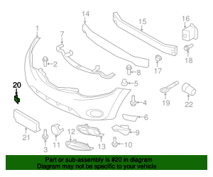 62086-1GR0H - Tow Eye Cap - 2011-2014 Nissan Murano | Nissan OEM Parts ...