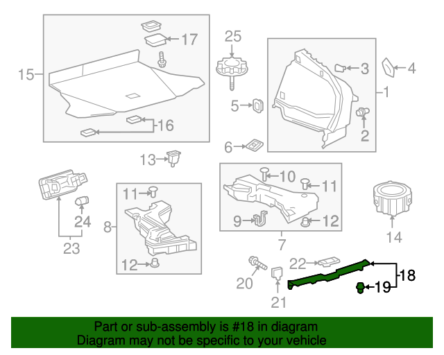 2016-2022 Toyota Rear Panel Trim 64716-47130-C0 | Toyota Parts Center