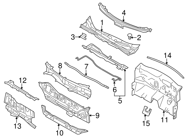 2013-2020 Nissan LEAF Cowl Panel 66318-3NF0A | Nissan Parts Plus
