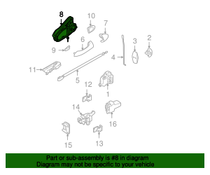 51228243636 - 2000-2006 BMW X5 Right Rear Door Handle Carrier (51-22-8 ...