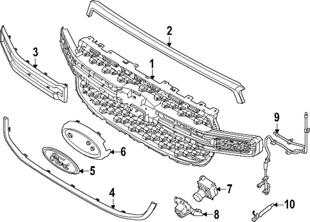 2024 Ford Ranger Upper Molding N1WZ-8418-CG | OEM Parts Online