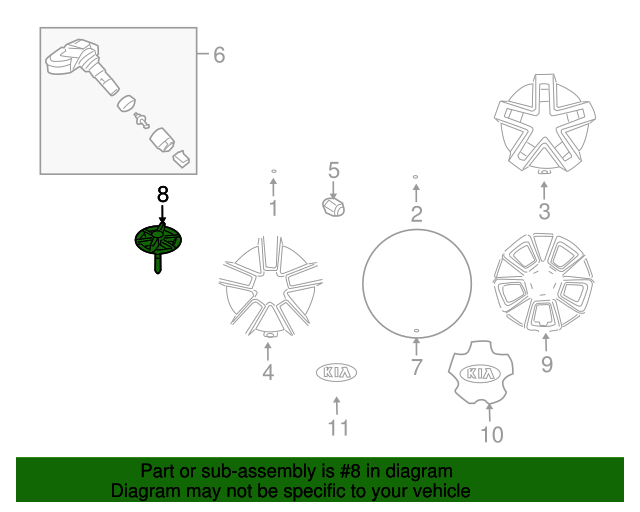 2010-2022 Kia Spare Retainer 62850-2K100 | OEM Parts Online