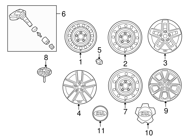 2010-2013 Kia Wheel, Spare 52910-2K900 | QuirkParts