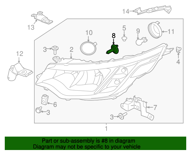 Genuine OEM High Beam Bulb Part# LR000703 Fits 2008-2019 Land Rover: Up ...
