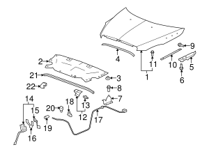2008-2012 Buick Enclave Passenger Side Hood Hinge 15865963 ...