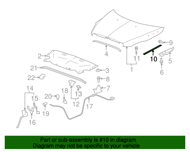 2008-2012 Buick Enclave Hood Strut 25796763 GM | GMPartsDirect.com