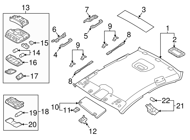 2016-2019 Hyundai Sonata Headliner Plate 85313-C1000 | OEM Parts Online