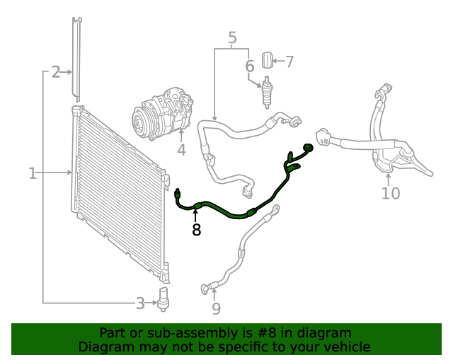 2014-2021 Mercedes-Benz A/C Refrigerant Liquid Hose 222-830-78-00 | MB ...