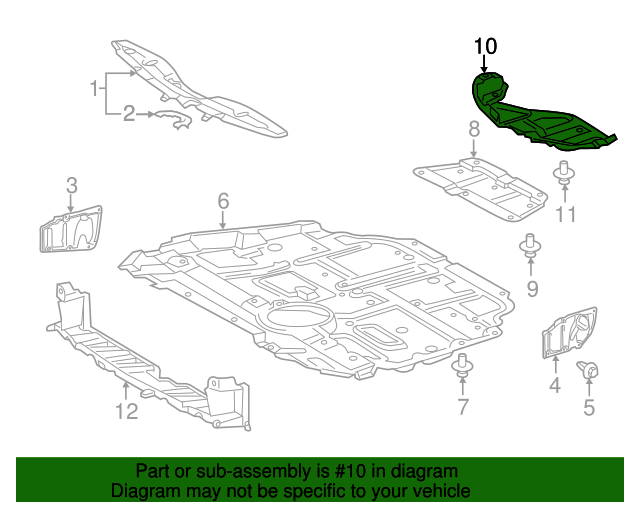 Genuine Toyota Radiator Support Splash Shield (Front) part# 51442-12210 ...