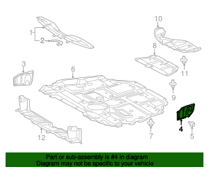 Genuine Toyota Shield part# 51444-12050 for 2008-2018 Toyota | Ourisman ...
