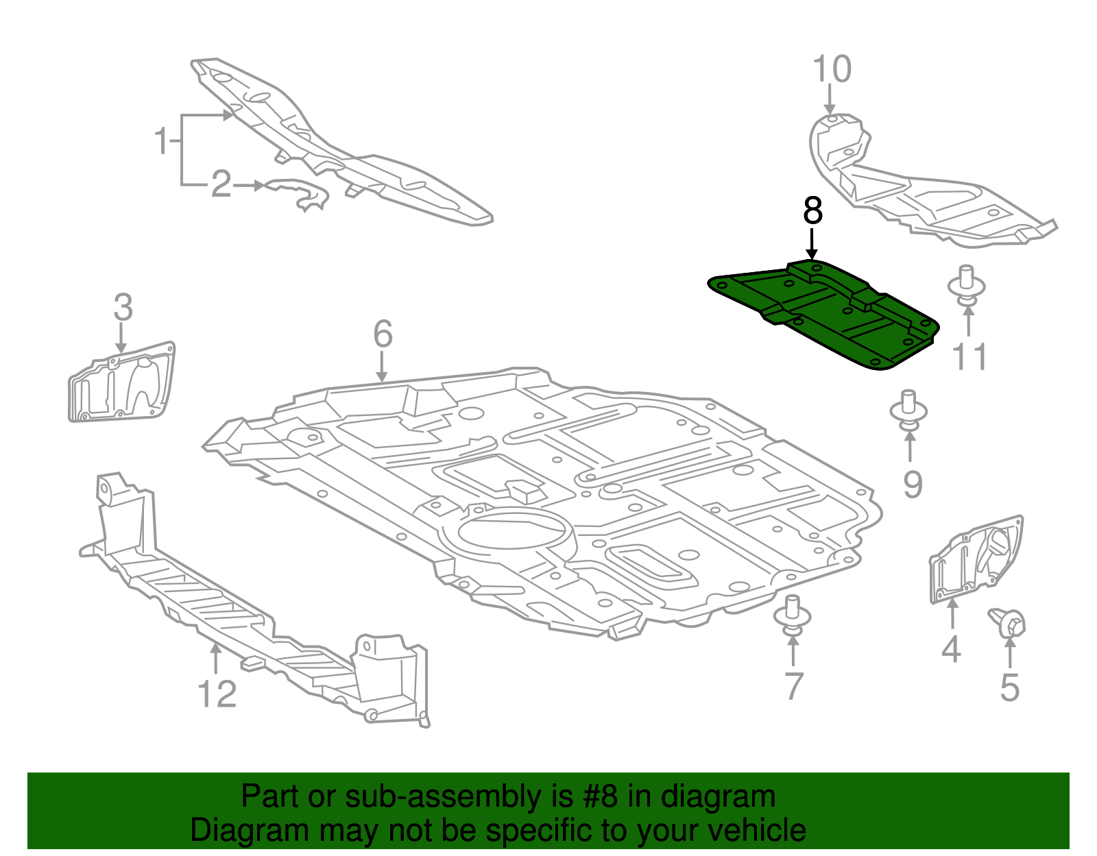 51442-12270 - 2009-2017 Toyota - Radiator Support Splash Shield ...
