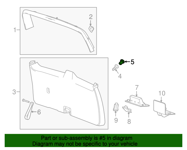 2015-2024 GM Latch Cover Retainer 23464786 GM | GMPartsDirect.com
