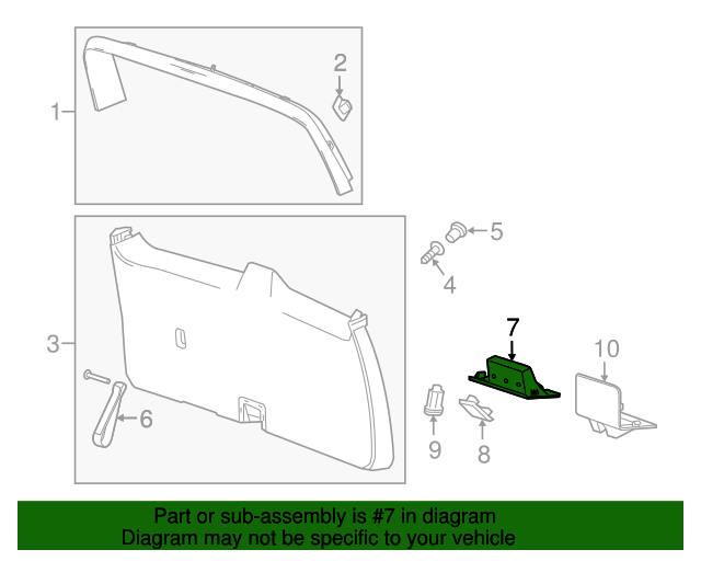2015-2020 GM Cocoa Liftgate Trim Finish Panel Pull Cup 23477969 ...