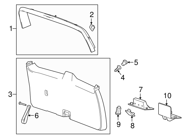 84299958 - Shale Liftgate Upper Trim Finish Panel 2015-2020 GM ...