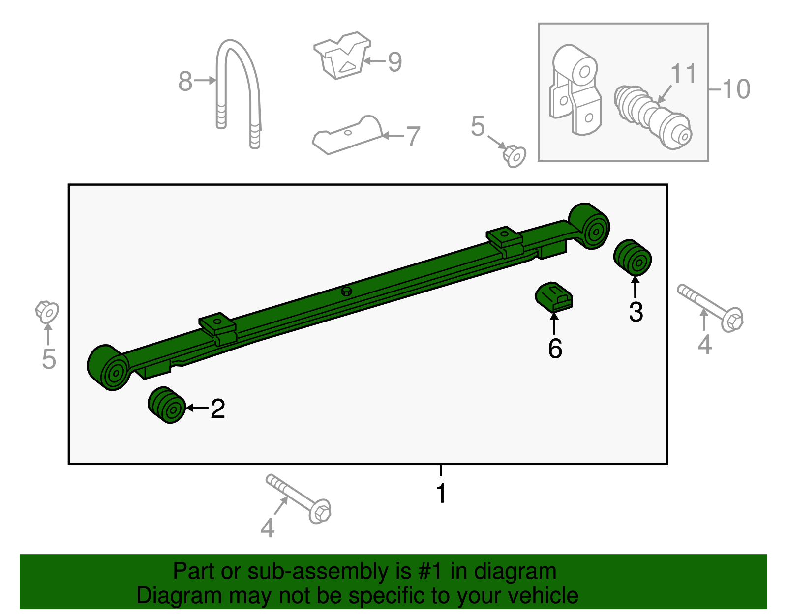 2014-2018 Mercedes-Benz Sprinter 3500 Leaf Spring 906-320-80-06-64 ...