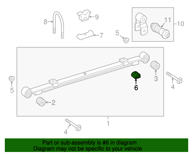 906-325-15-44-64 - Leaf Spring Bumper 2014-2018 Mercedes-Benz Sprinter ...