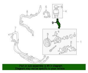 44348-50020 - Power Steering Reservoir Hose 2001-2006 Lexus LS430 ...
