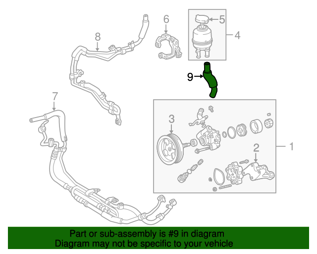 44348-50020 - Power Steering Reservoir Hose 2001-2006 Lexus LS430 ...