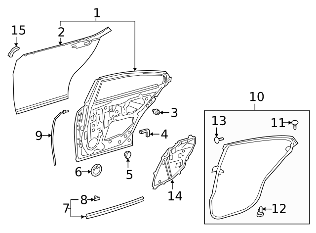 67896-06020 - Door Shell Seal 2019-2024 Lexus | AutoNationParts.com