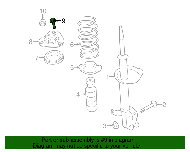 2015-2024 Nissan Strut Mount Bolt 54459-3JA0B | Nissan Parts Plus