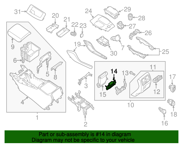 2013-2020 Infiniti Switch Housing 96939-3JA0A | INFINITI Parts ...