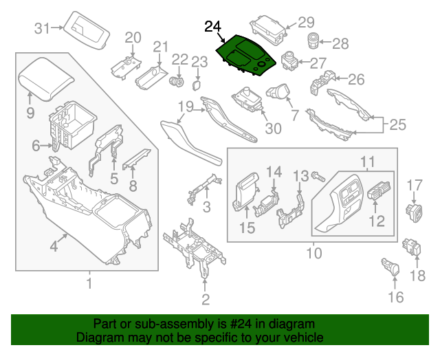 96915-3JA1A (969153ja1a) - 2013-2016 Infiniti Shift Panel | Infiniti ...