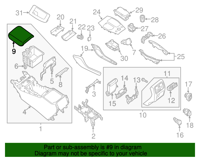 2018 Infiniti QX60 Armrest 96920-9NF2B | Faulkner Infiniti of Willow Grove