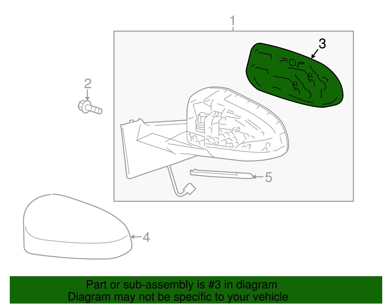 2015-2018 Toyota Yaris Mirror Glass 87961-0D540 | Toyota Parts Center