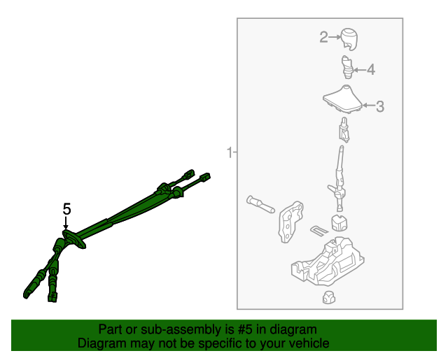 43794-3X200 - Manual Transmission Shift Cable 2011-2014 Hyundai ...